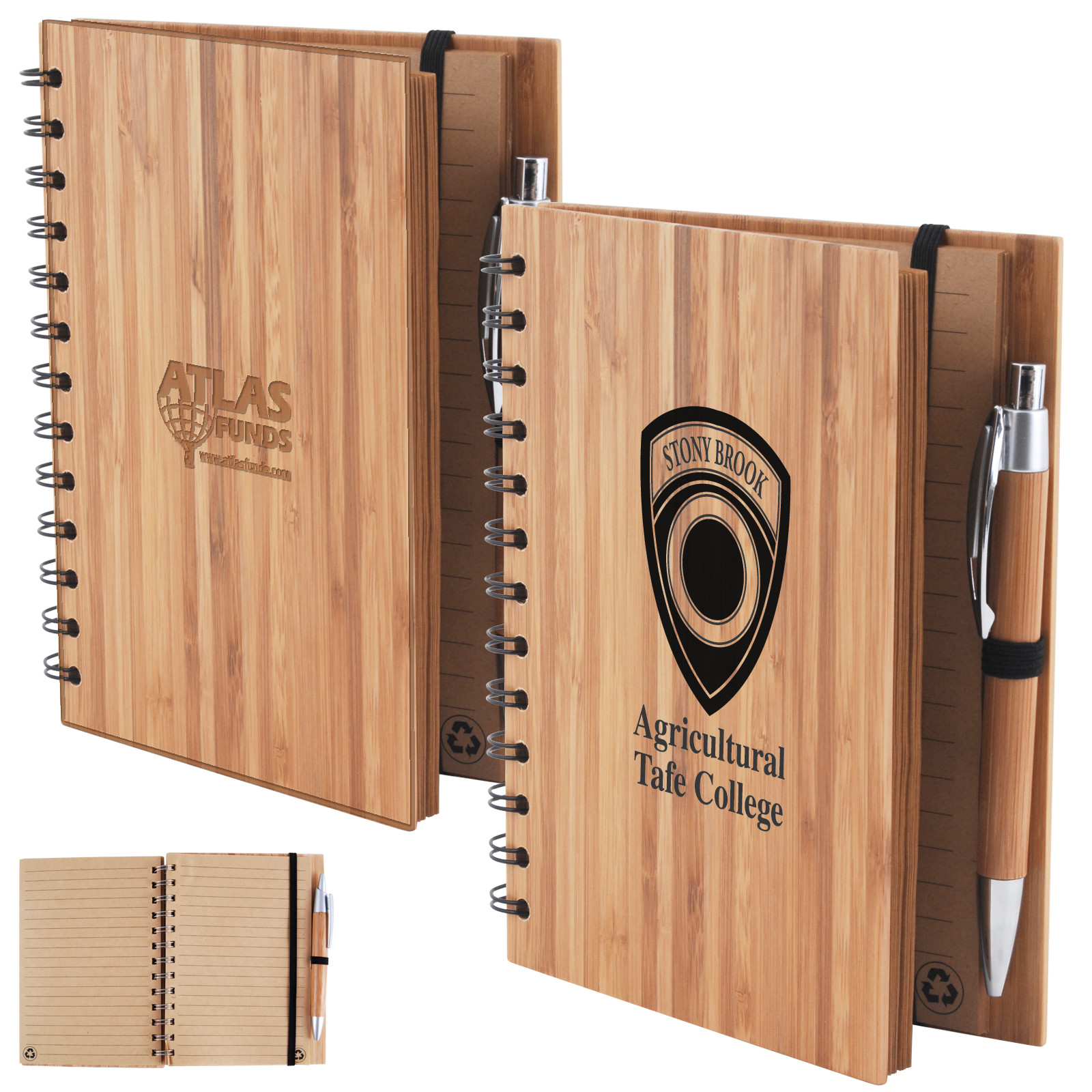 Personalised Laurel Bamboo Notebooks with Pen - PromoPAL