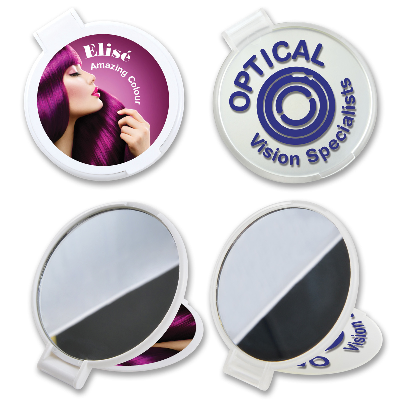 Personalised Round Folding Mirrors - PromoPAL